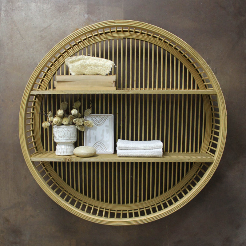 Bayou Breeze Caerphilly 2 Piece Circle Rattan Accent Shelf | Wayfair